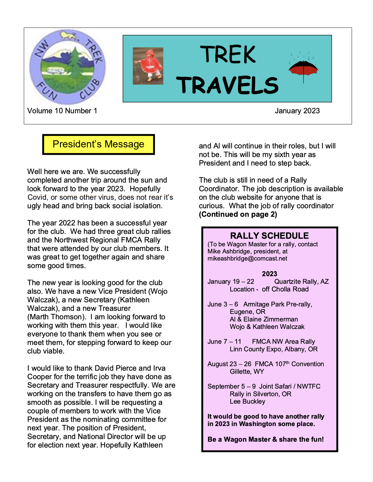 January Newsletter Posted - Northwest Trek Fun Club